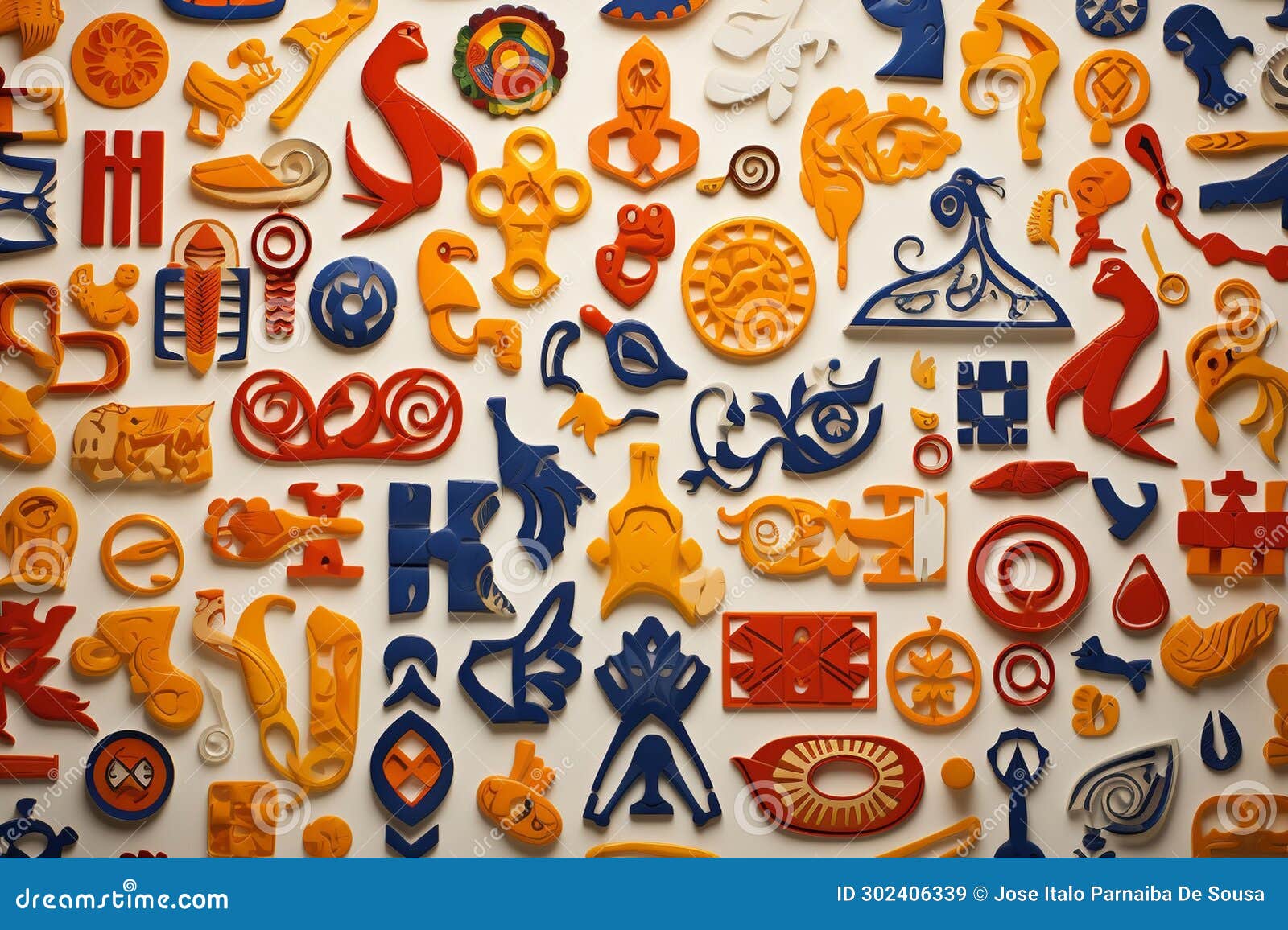 Collage of Iconic Hispanic Symbols Arranged in a Stock Illustration ...