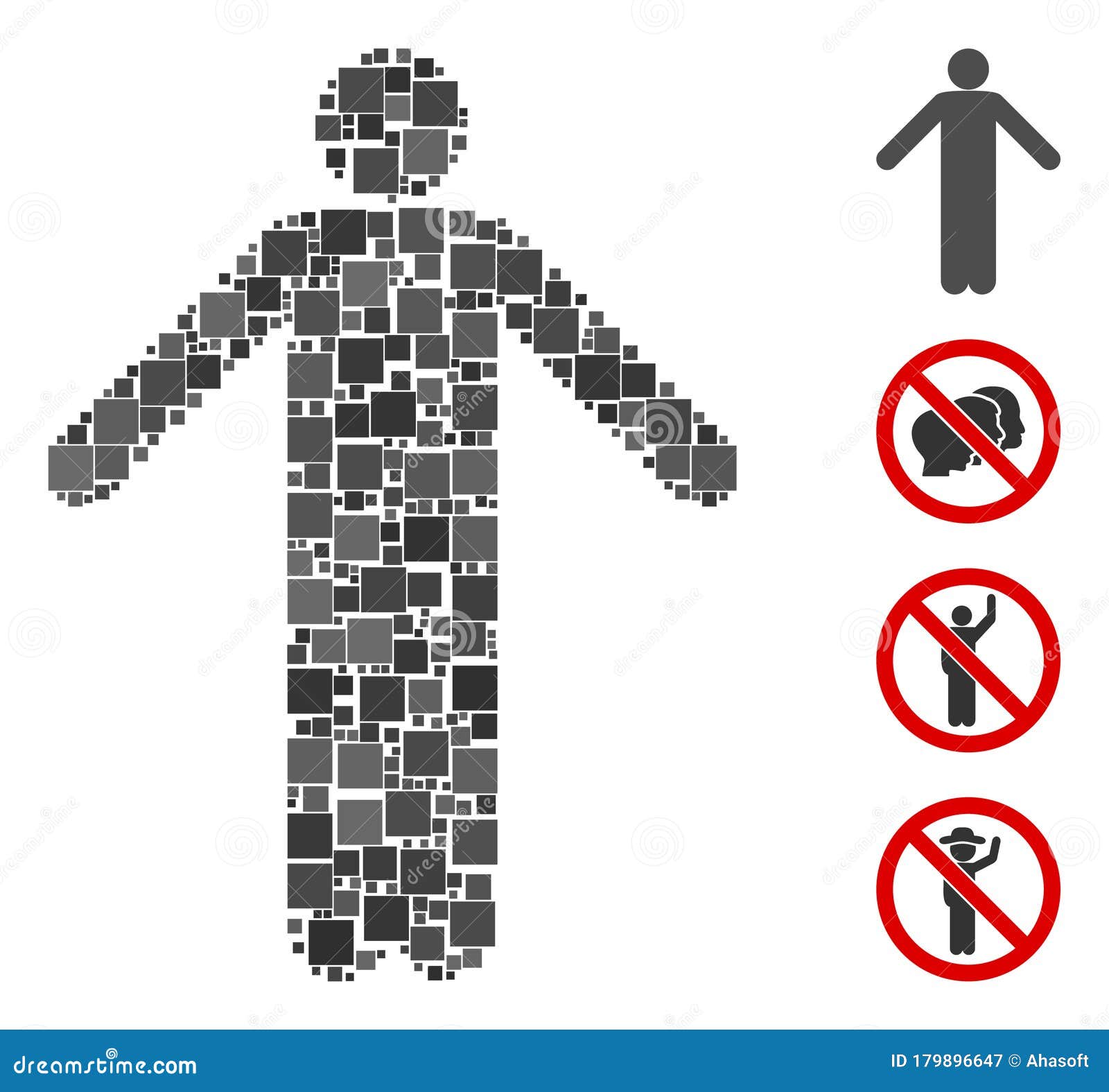 Square Ignorance Pose Icon Vector Collage Stock Illustration ...