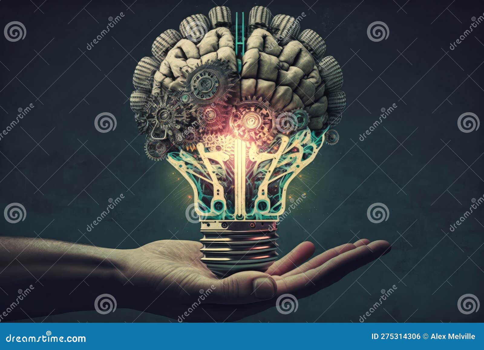 Collage Brain Impact With Grunge Anthrax Seal Royalty-Free Stock Photo ...