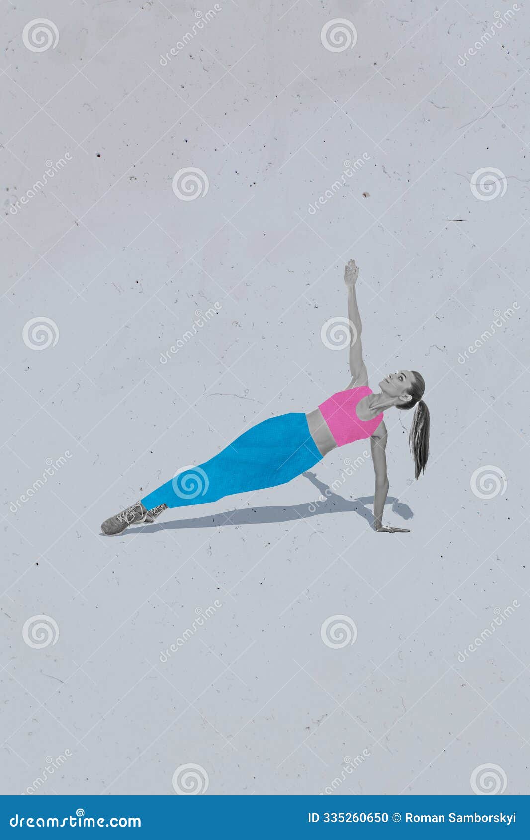 Collage Image Artwork of Charming Beautiful Woman Doing Physical ...