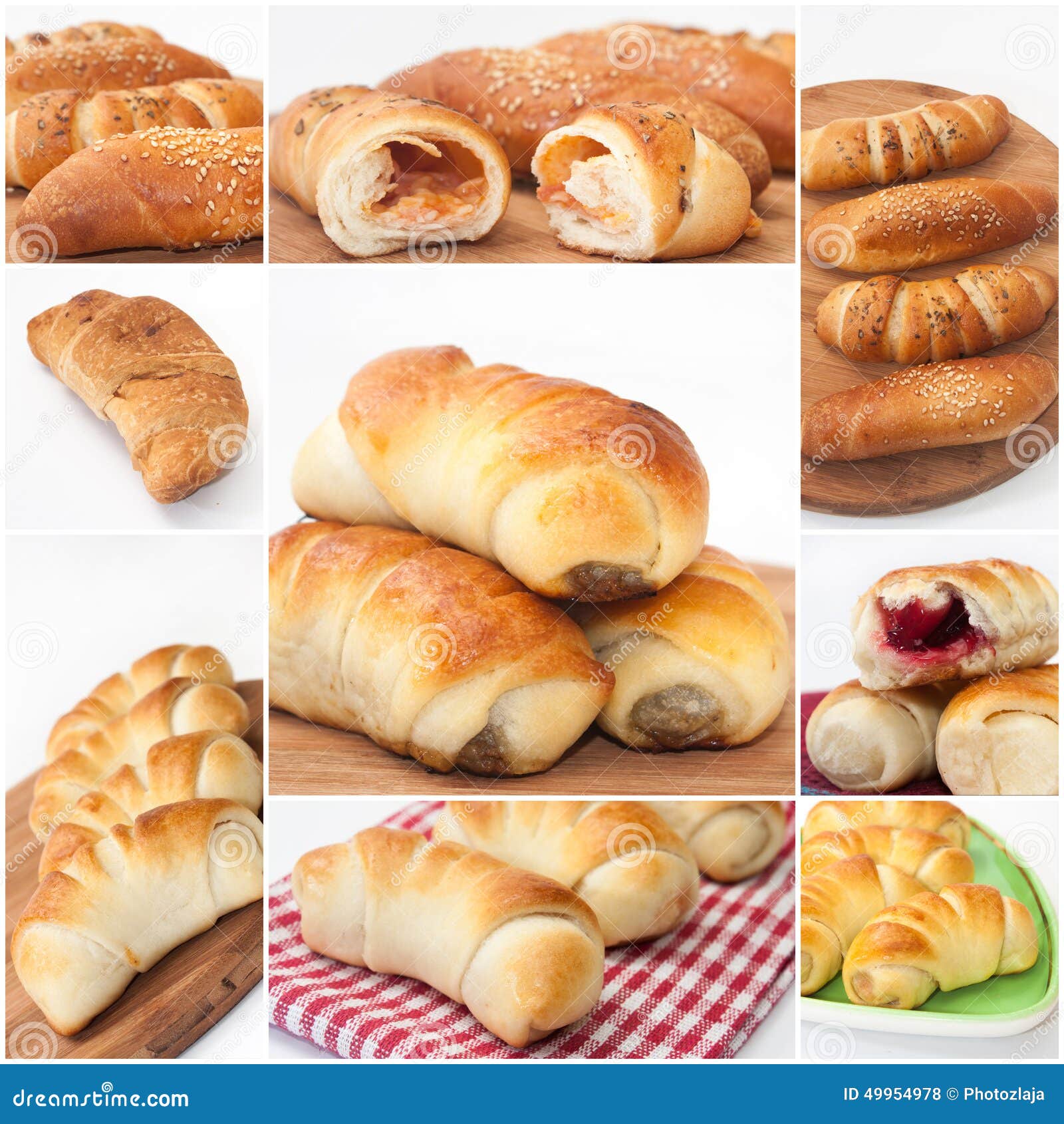 Collage Image with Baked Rolls Stock Photo - Image of domestic, bakery ...