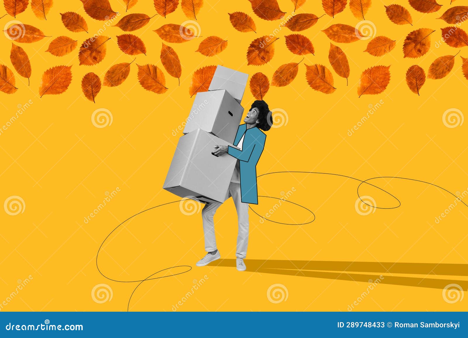 Collage Image of Excited Cheerful Black White Effect Guy Hands Hold ...