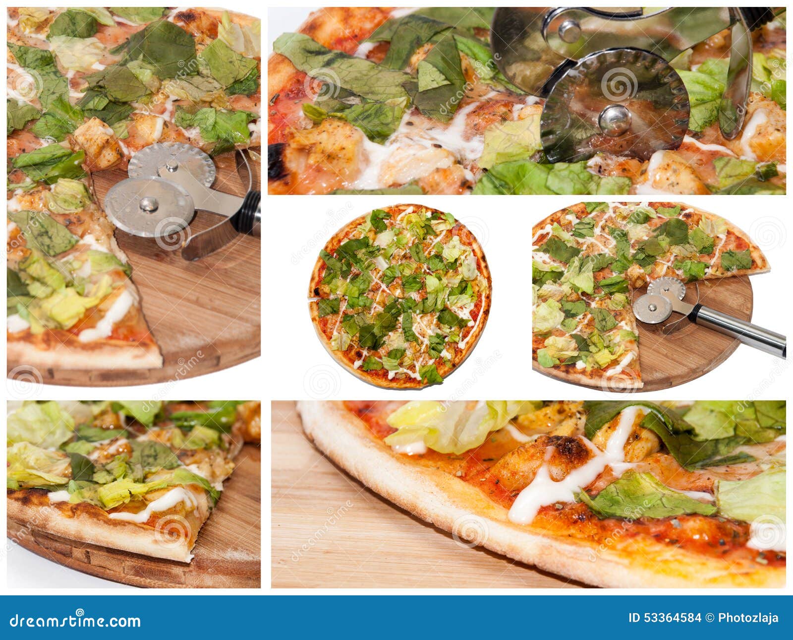 Collage Image with Nine Pizza Images Stock Photo - Image of healthy ...