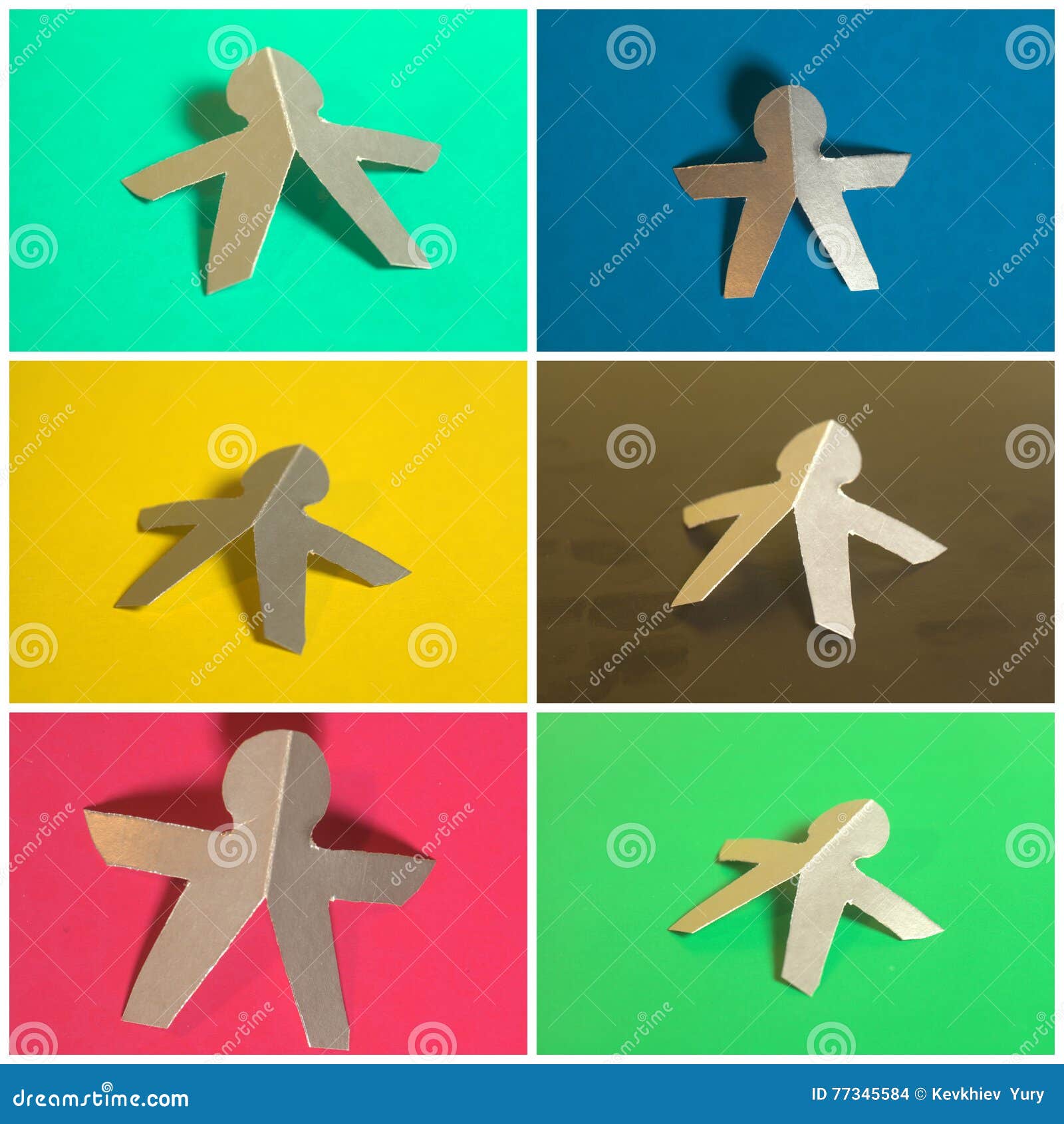 Collage Image of Paper People Stock Photo - Image of abstract, bright ...