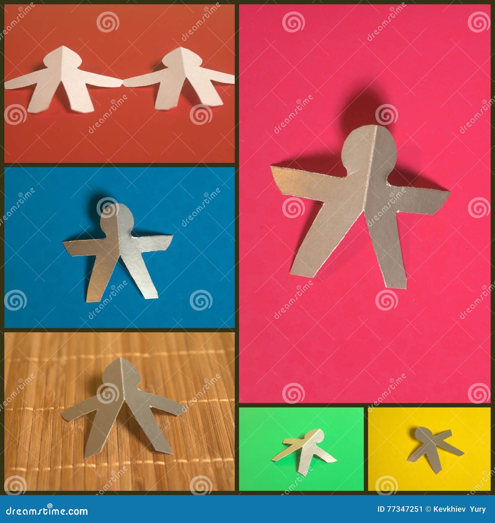 Collage Image of Paper People Stock Image - Image of multicultural ...