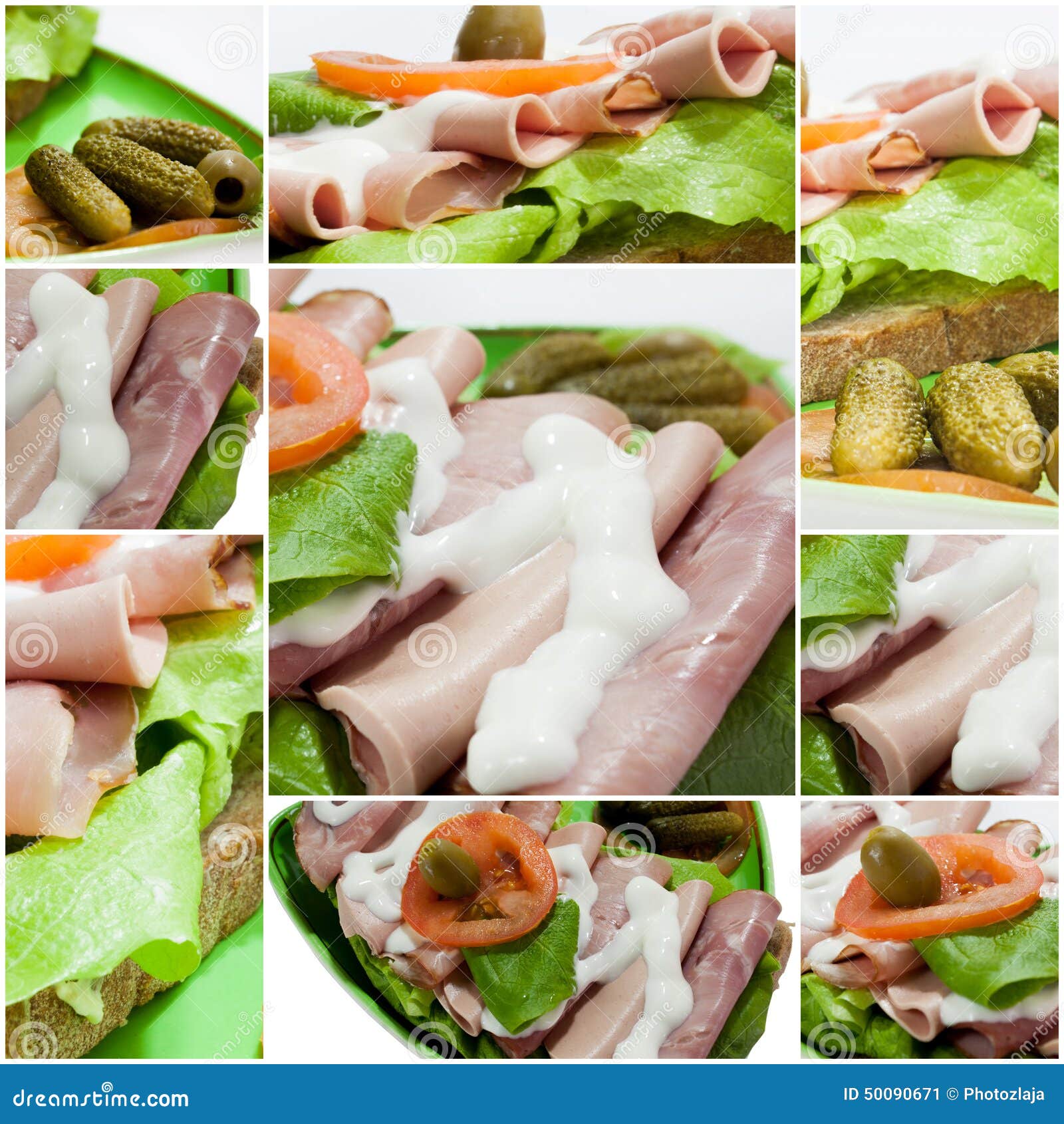 Collage Image with Sandwiches Stock Image - Image of corn, bagel: 50090671