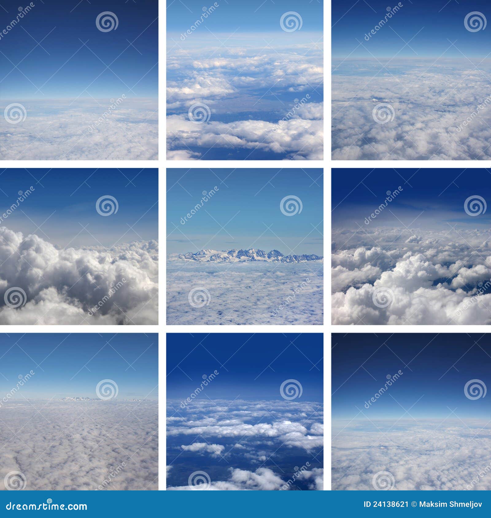 A Collage of Images with Beautiful Blue Sky Stock Image - Image of ...