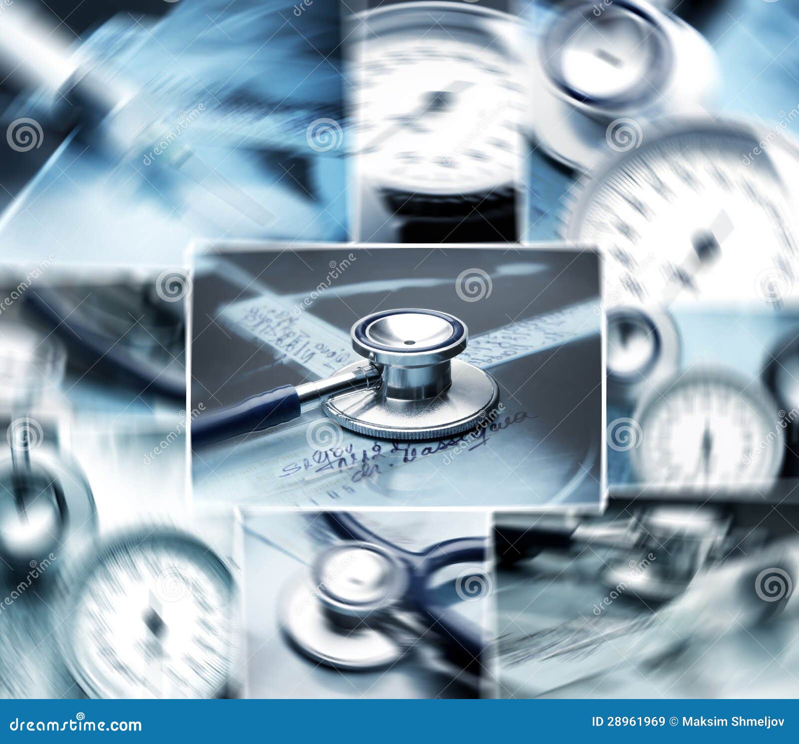 A Collage of Images with Different Medical Tools Stock Image - Image of ...