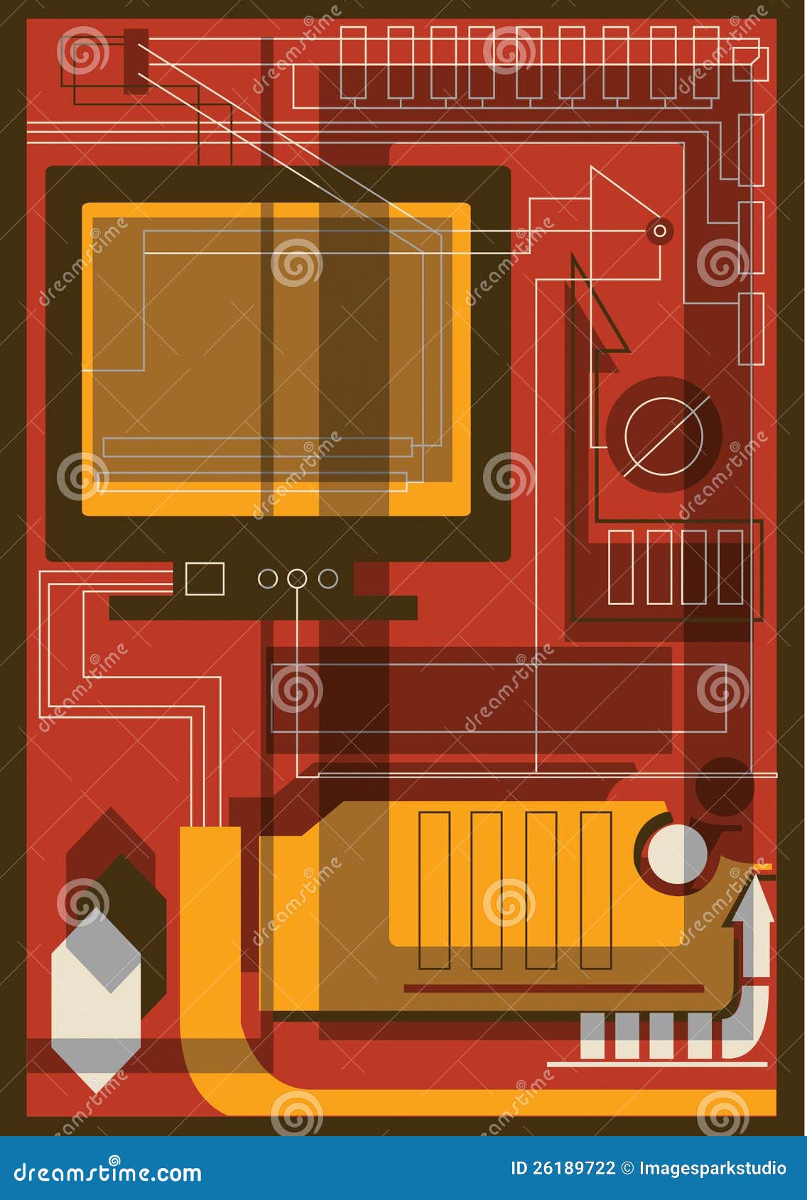 Collage of Information Technology Stock Illustration - Illustration of ...
