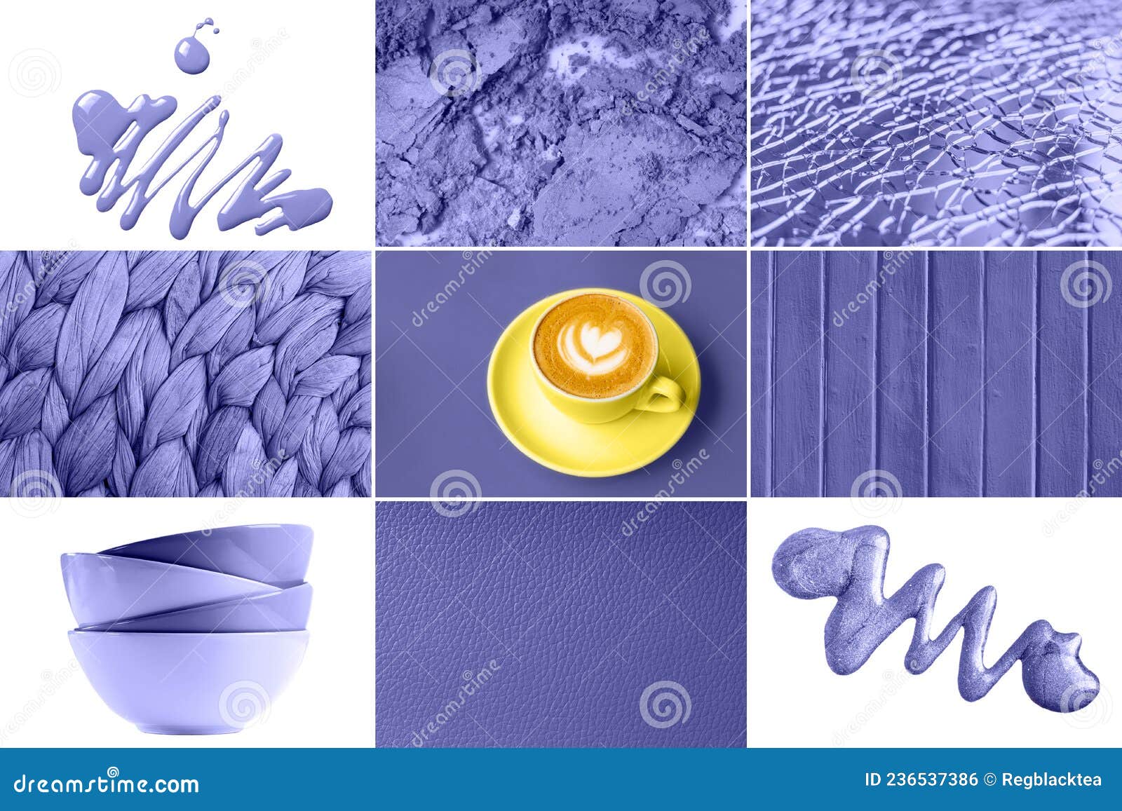 Creative Collage in Trendy Very Peri Color. Stock Photo - Image of ...