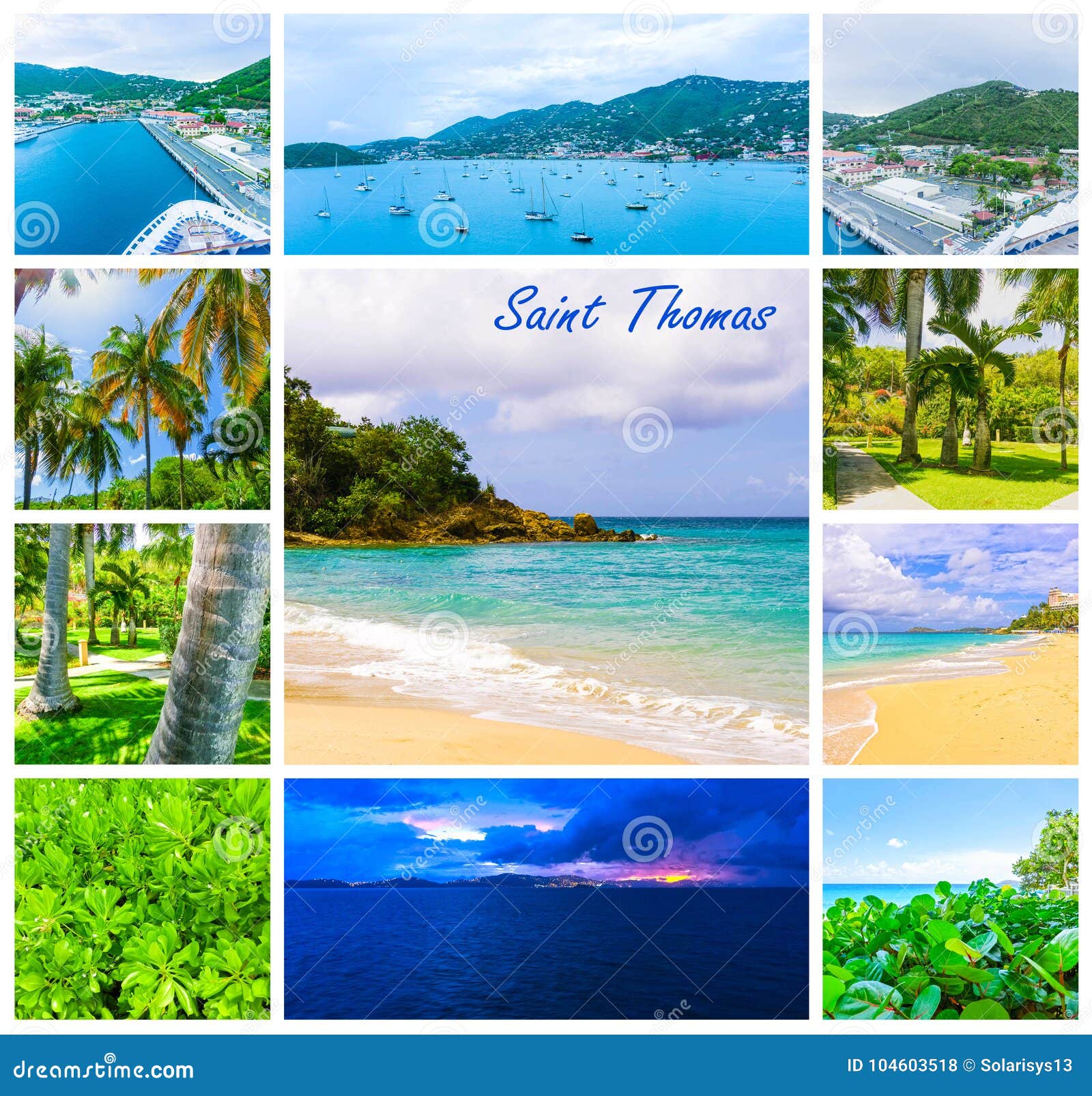 Collage about the Island of St Thomas, USVI. Stock Photo - Image of ...