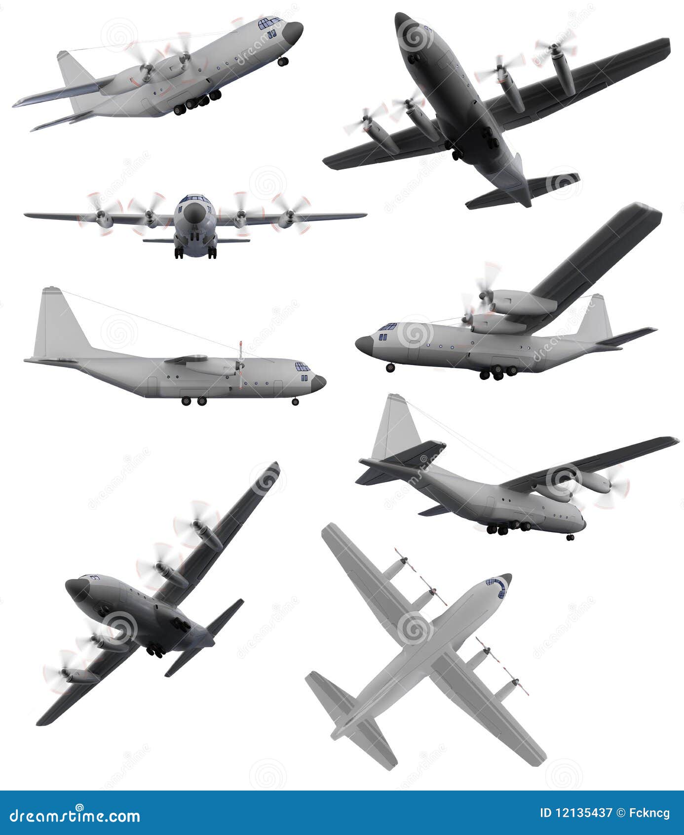 Collage of Isolated Aircraft Stock Illustration - Illustration of ...