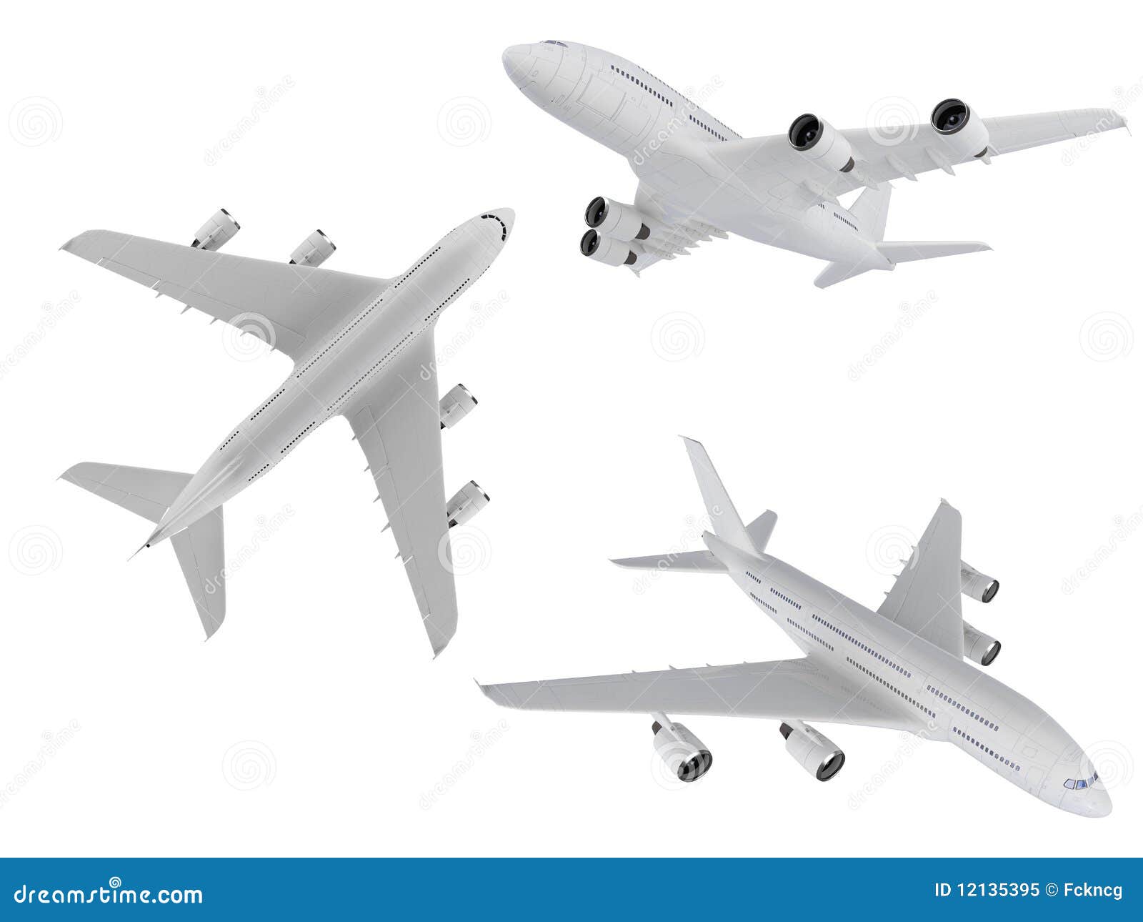 Collage of Isolated Airplane Stock Illustration - Illustration of white ...