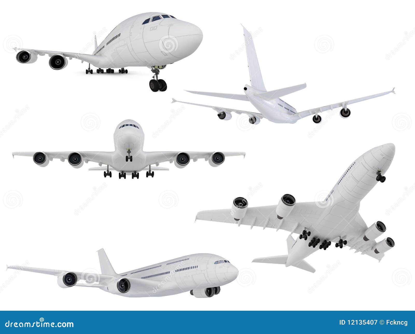 Collage of Isolated Airplane Stock Illustration - Illustration of ...