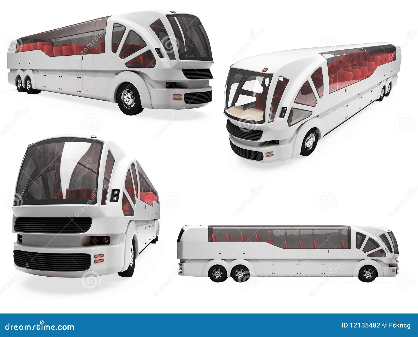 Collage of Isolated Concept Bus Stock Illustration - Illustration of ...