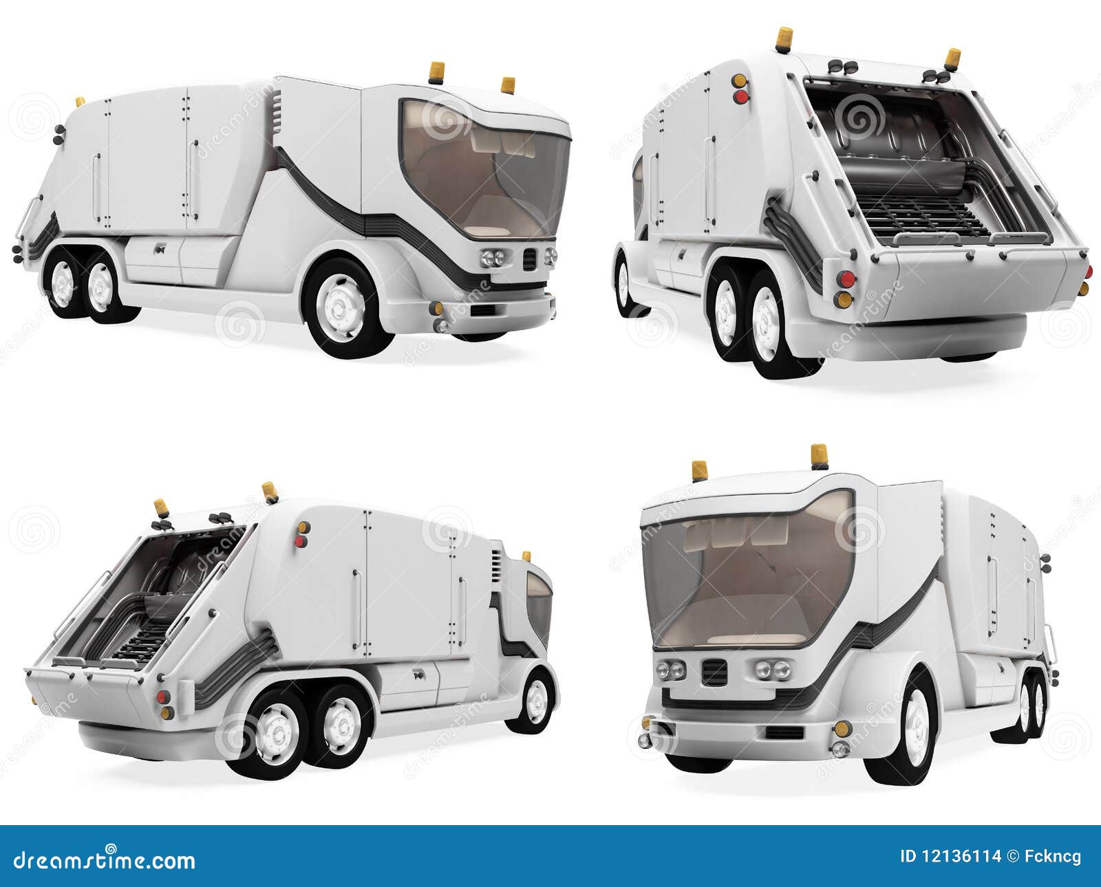 Collage of Isolated Concept Trash Truck Stock Illustration ...