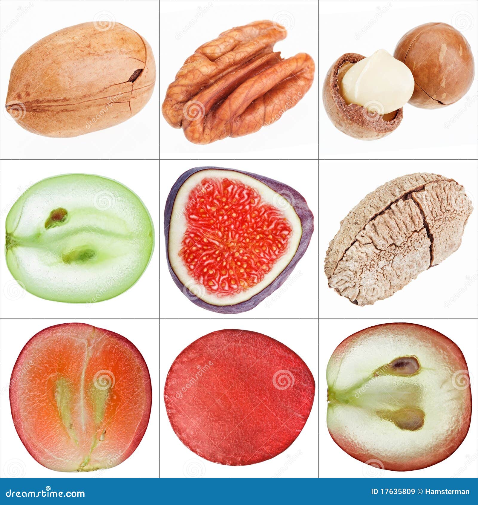 Collage of Isolated Fruits (nuts, Grape, Fig) Stock Image - Image of ...