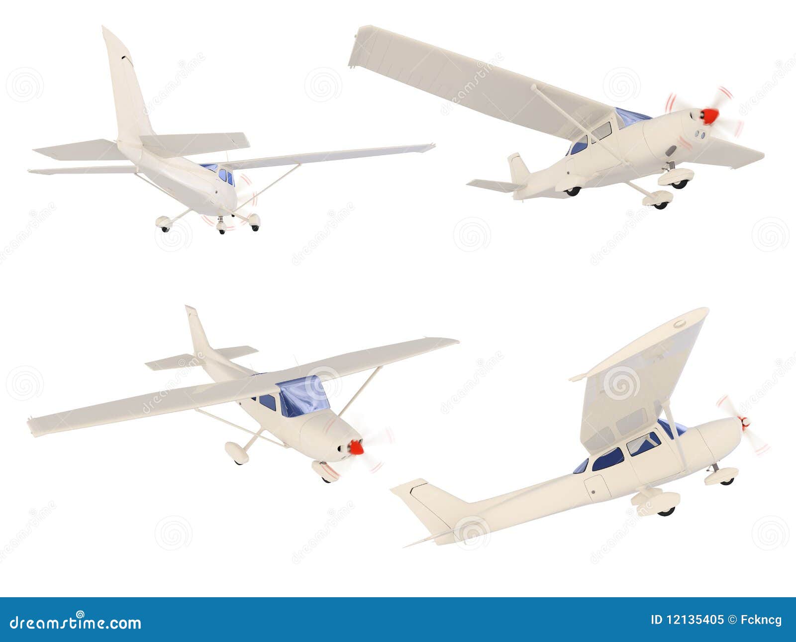 Collage of Isolated Small Airplane Stock Illustration - Illustration of ...