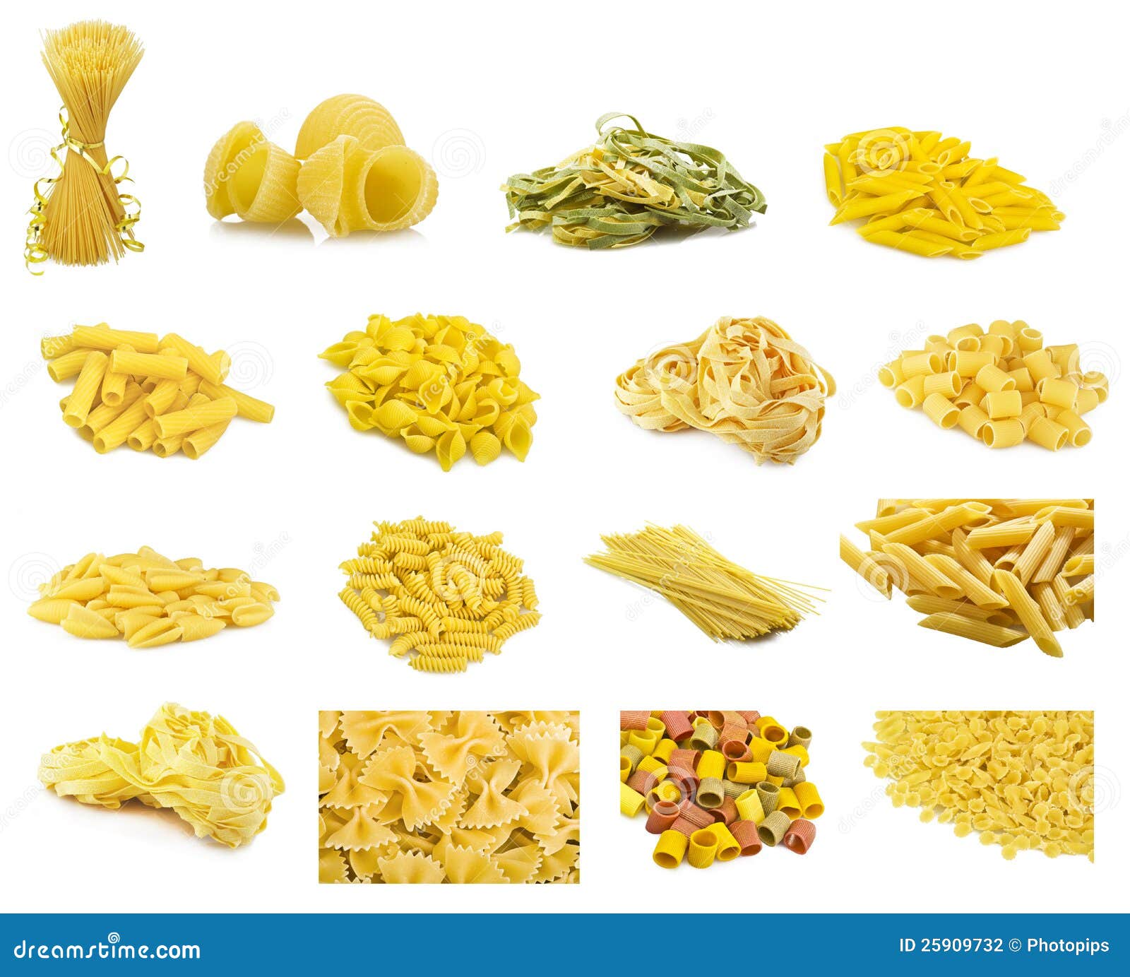 Collage of Italian pasta stock photo. Image of serving - 25909732