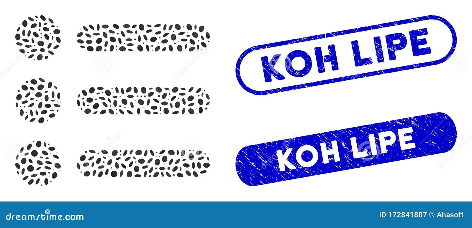 Elliptic Collage Items with Scratched Koh Lipe Watermarks Stock ...