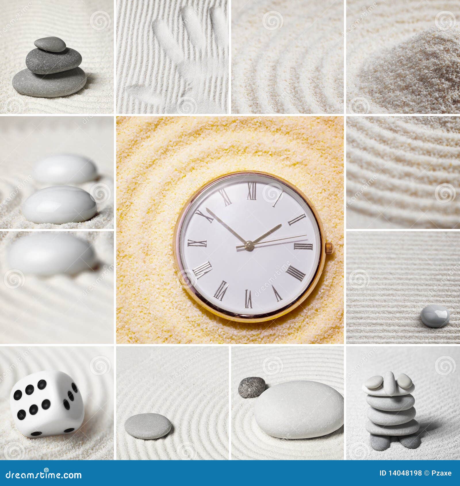 Collage - Japanese Garden of Stones. Time. Stock Photo - Image of line ...