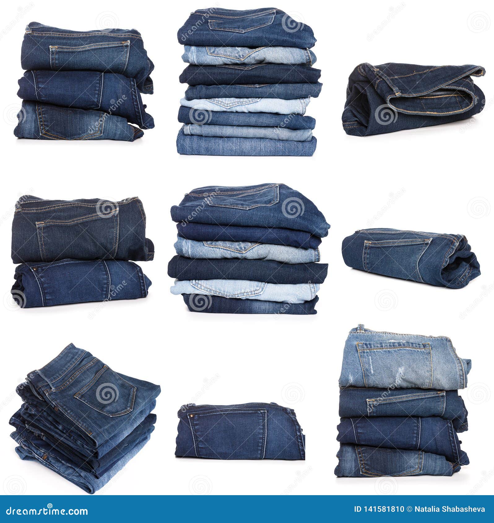 Collage of Jeans Isolated on White Stock Photo - Image of collage ...