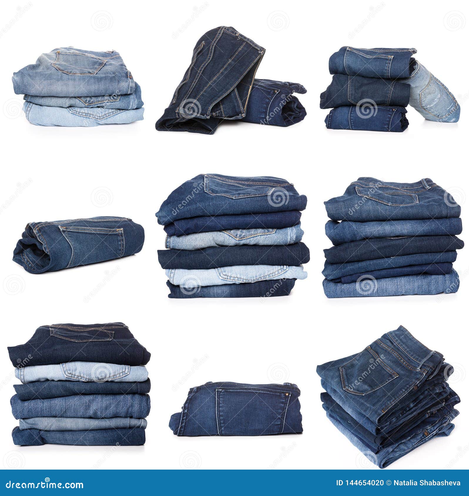 Collage of Jeans Isolated on White Stock Photo - Image of clothes ...