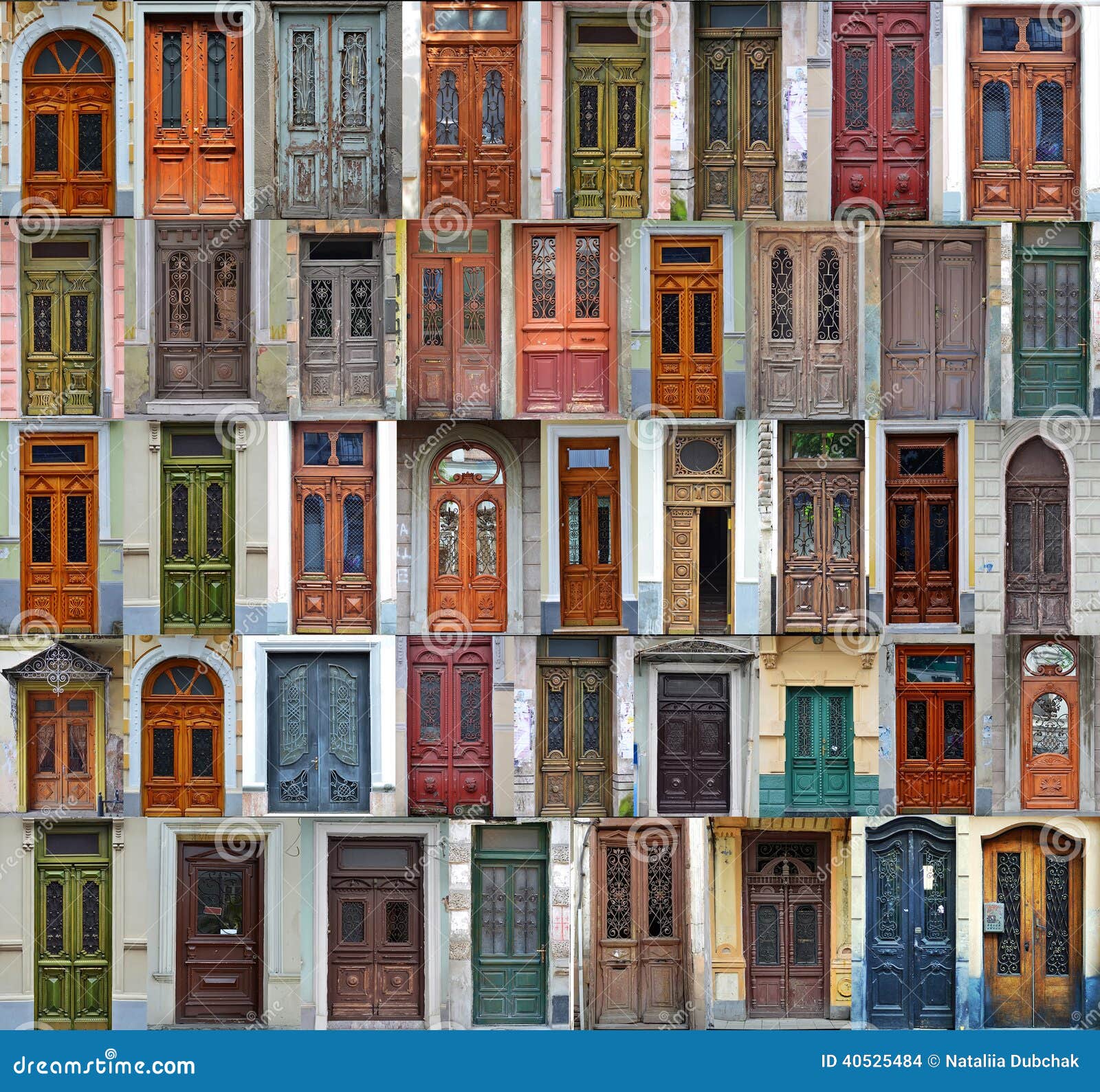 32 Front Doors Horizontal Collage Royalty-Free Stock Photography ...