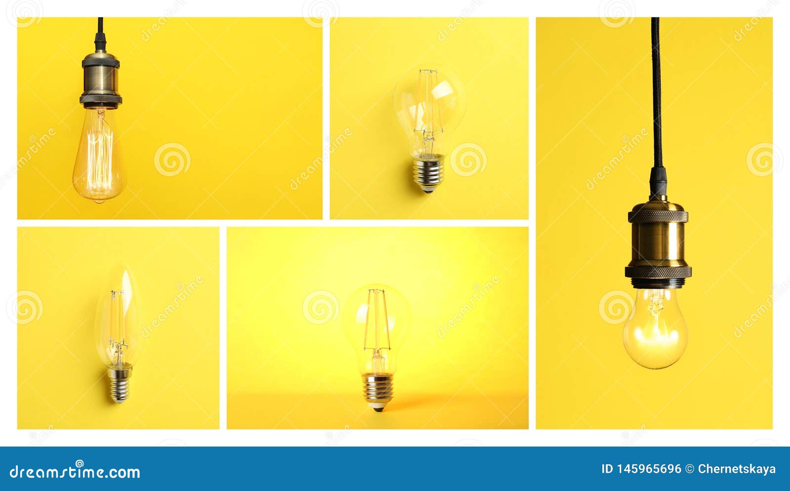 Collage of Lamp Bulbs on Background Stock Photo - Image of bulb ...