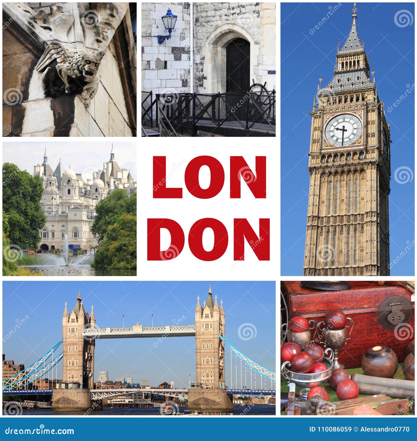 London landmarks collage stock image. Image of britain - 110086059