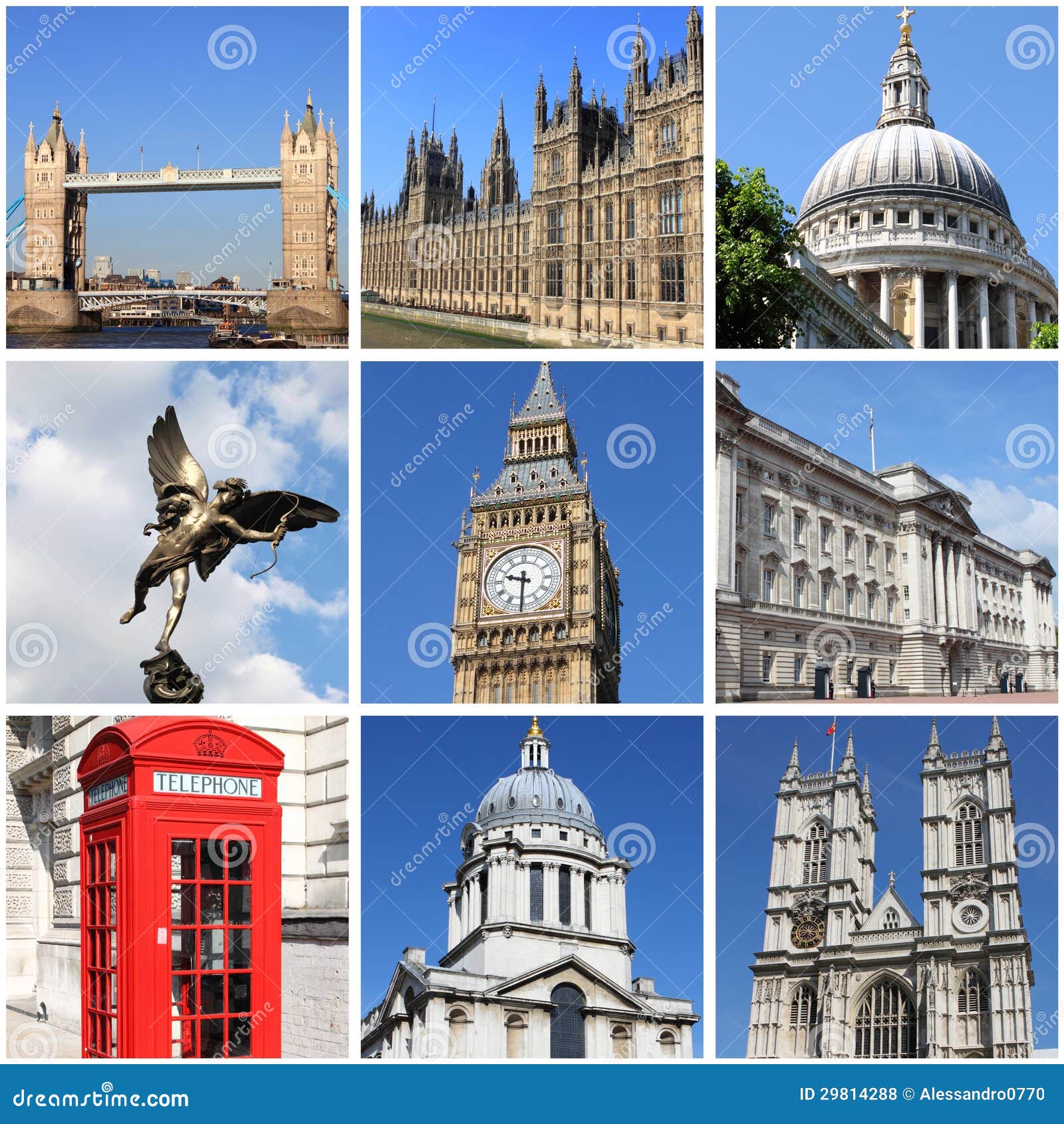 London landmarks collage stock photo. Image of architecture - 29814288