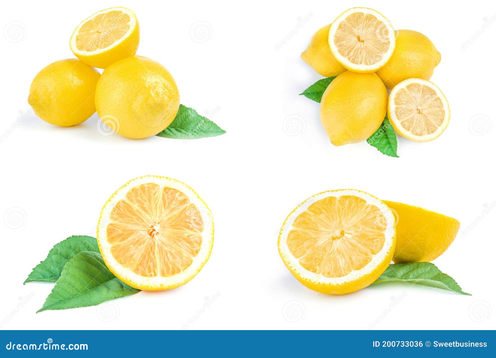 Collection of Limons on a White Background. Clipping Path Stock Photo ...