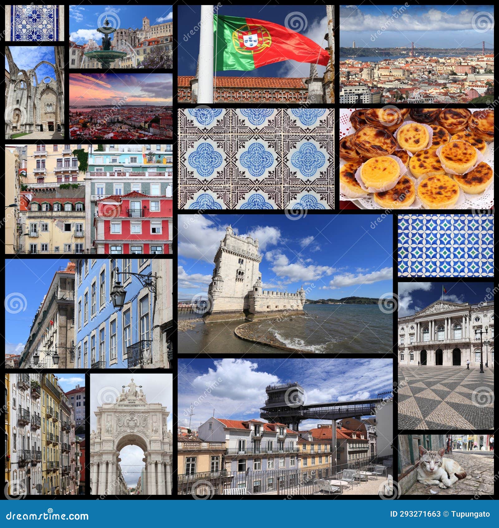 Collage of Lisbon, Portugal Stock Image - Image of postcard, collection ...