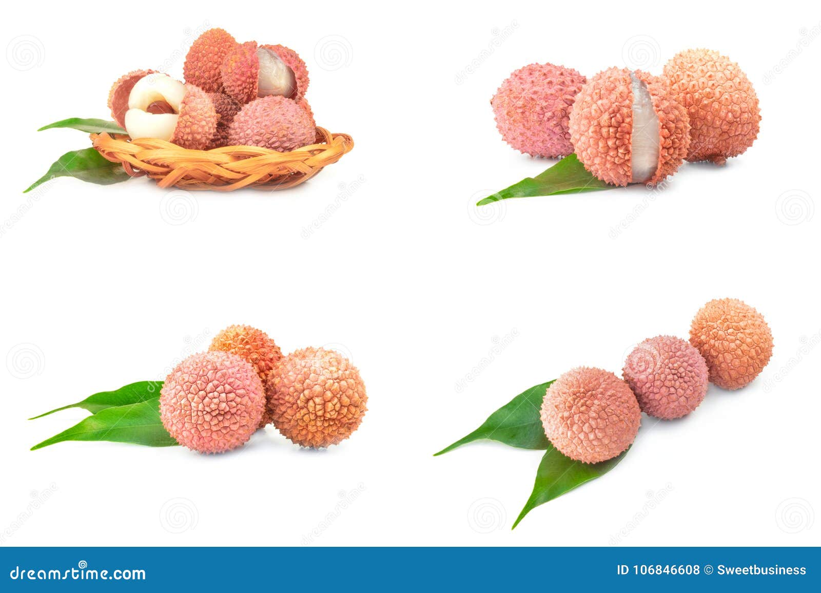 Collage of Litschi Isolated on White Stock Photo - Image of delicious ...