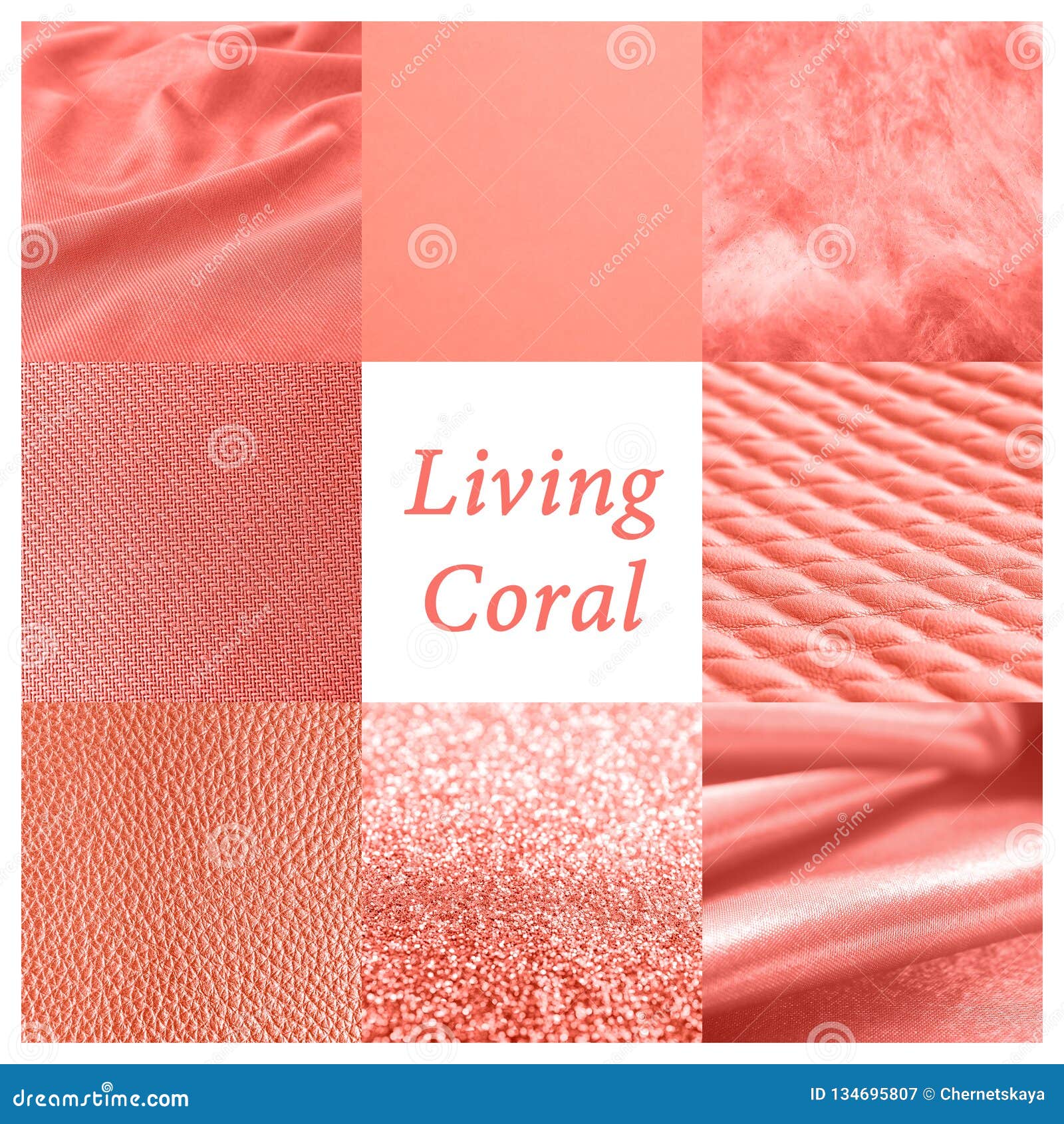 Collage with Living Coral Color Stock Image - Image of concept, collage ...