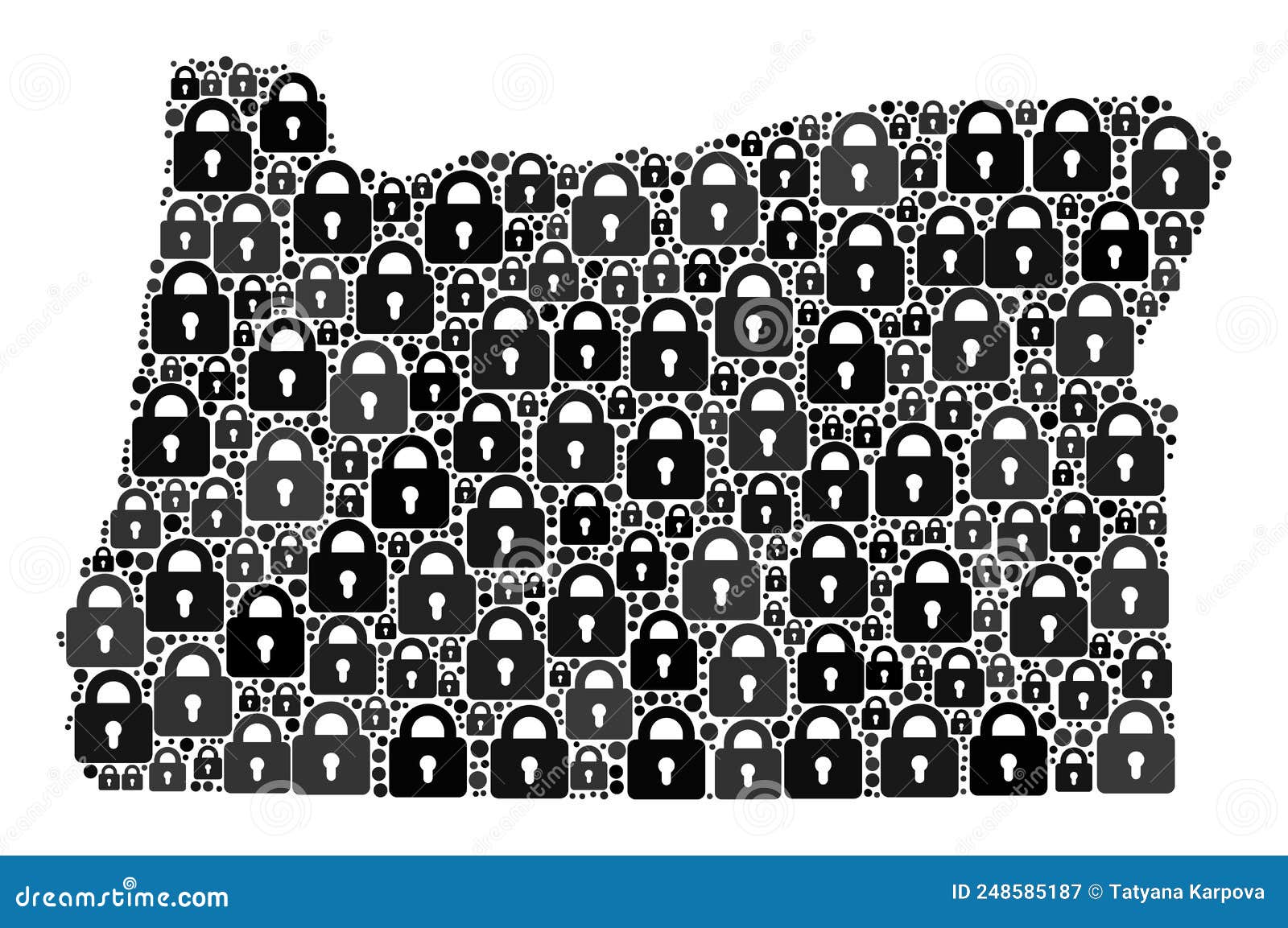 Collage of Locks for Map of Oregon State Stock Vector - Illustration of ...
