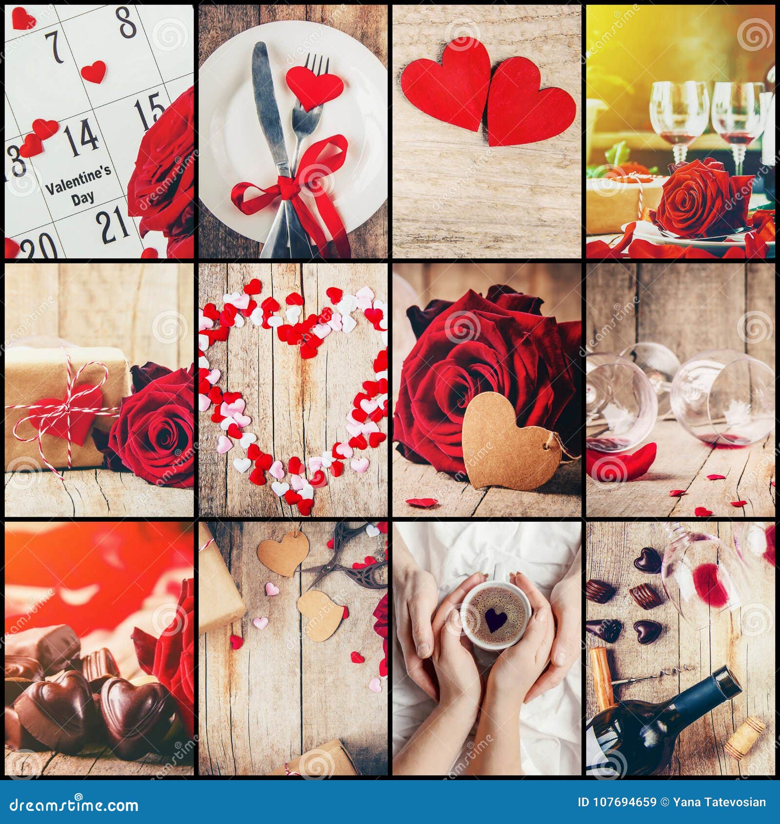 Collage of Love and Romance. Stock Image - Image of holiday, happiness ...