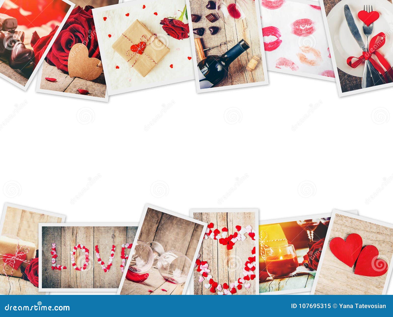 Collage of Love and Romance. Stock Image - Image of holiday, ribbon ...