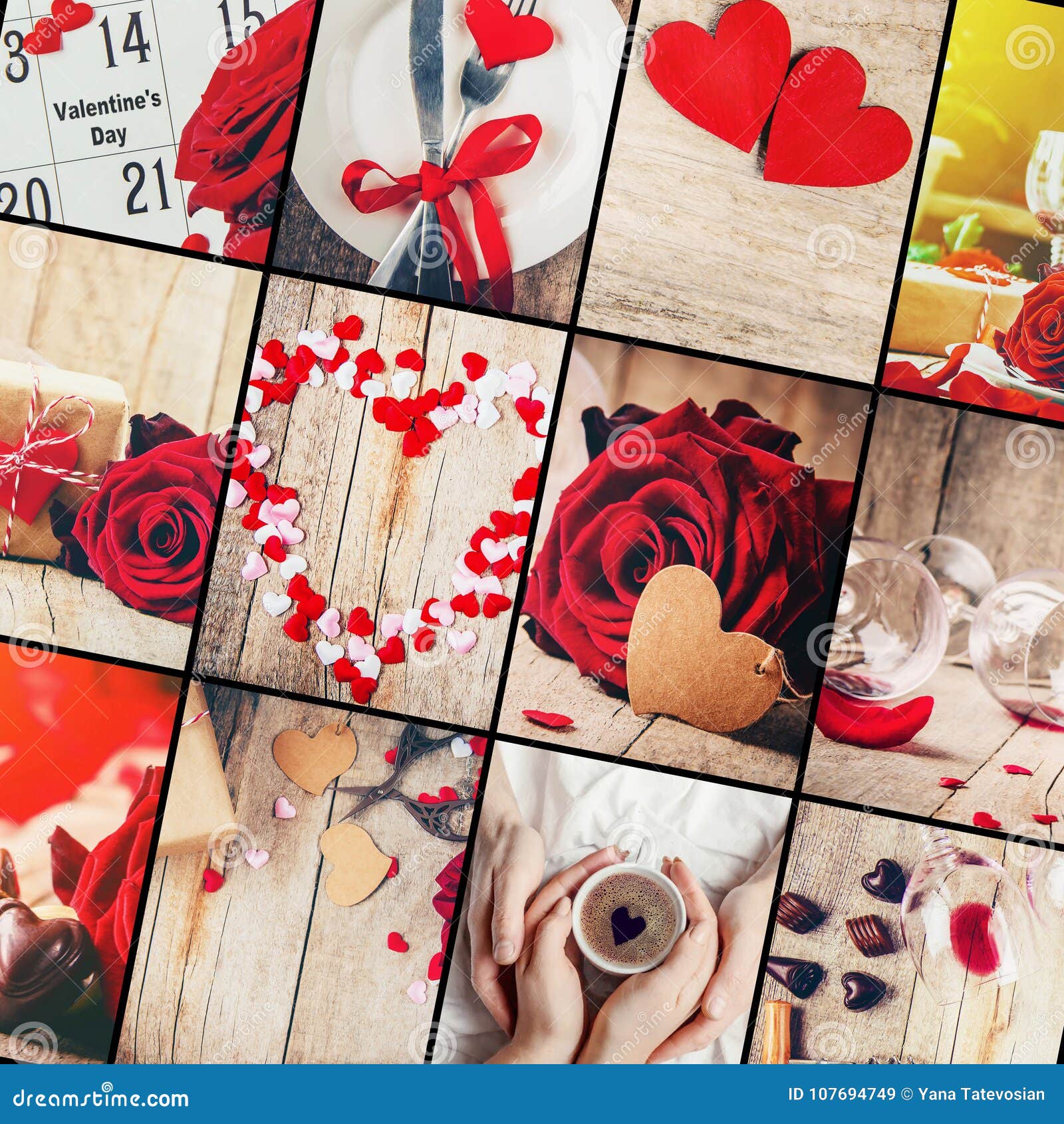 Collage of Love and Romance. Stock Image - Image of collage, paris ...