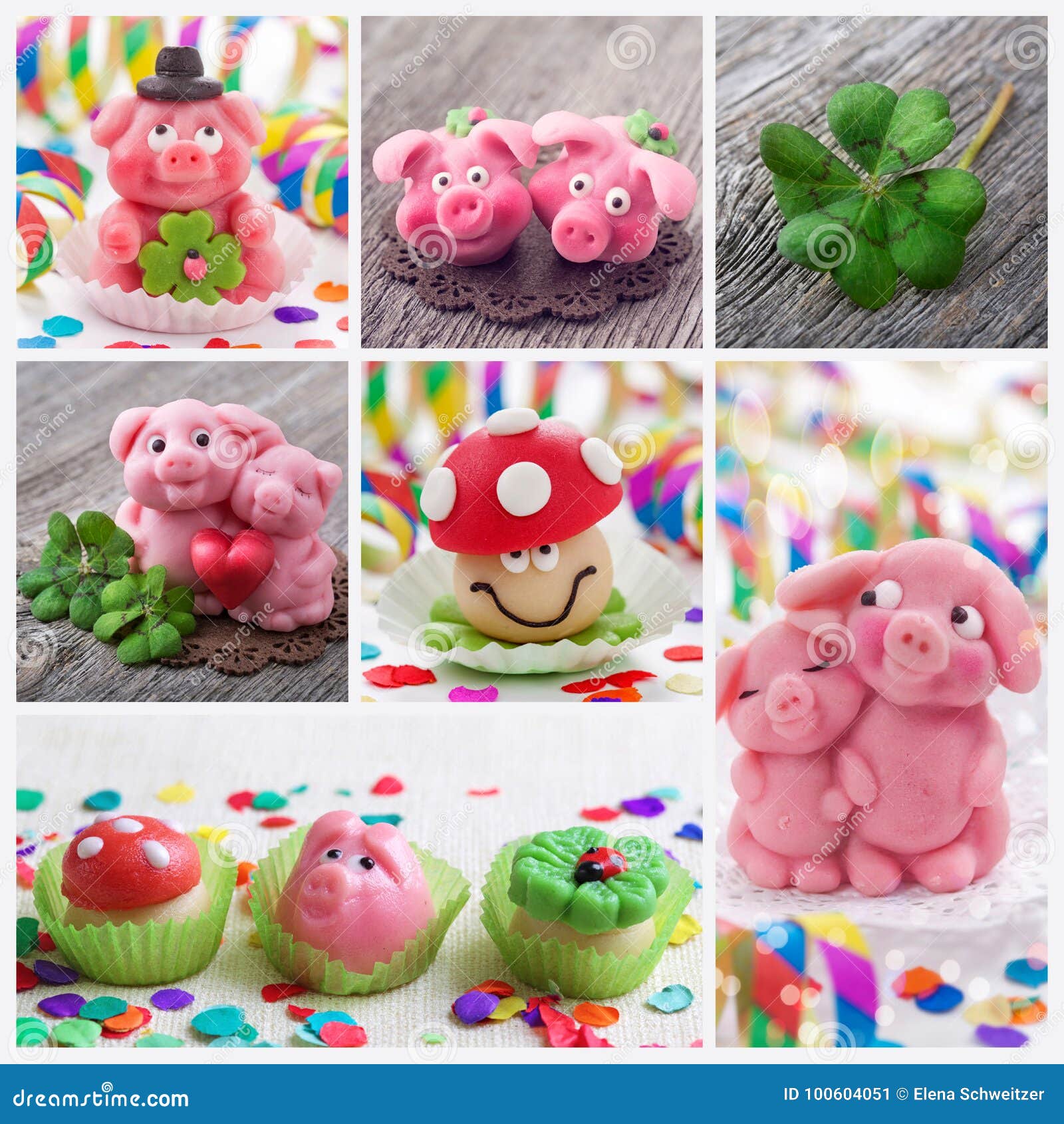 Collage with luck symbols stock image. Image of symbol - 100604051