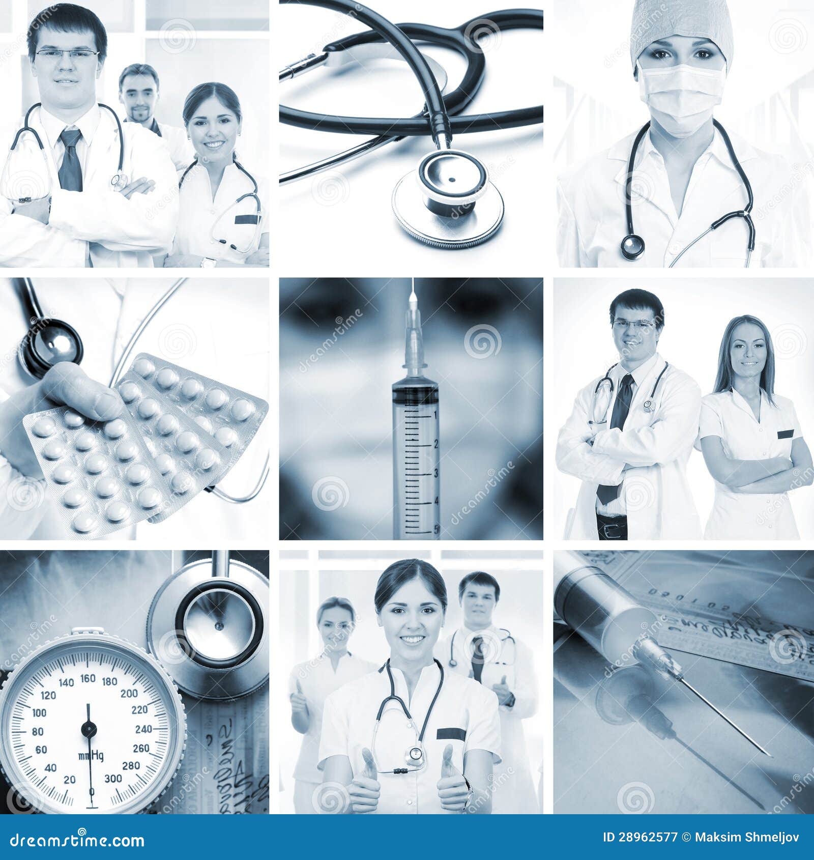 A Collage of Medical Images with Young Doctors Stock Image - Image of ...
