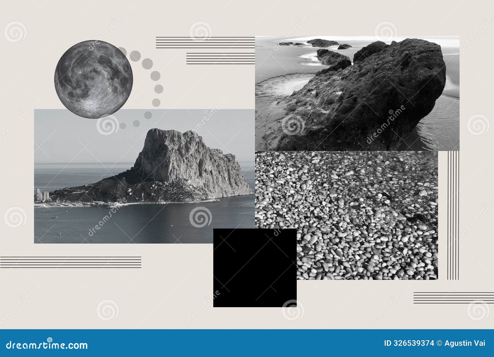 Collage Made with Three Photos of Places in Spain Stock Photo - Image ...
