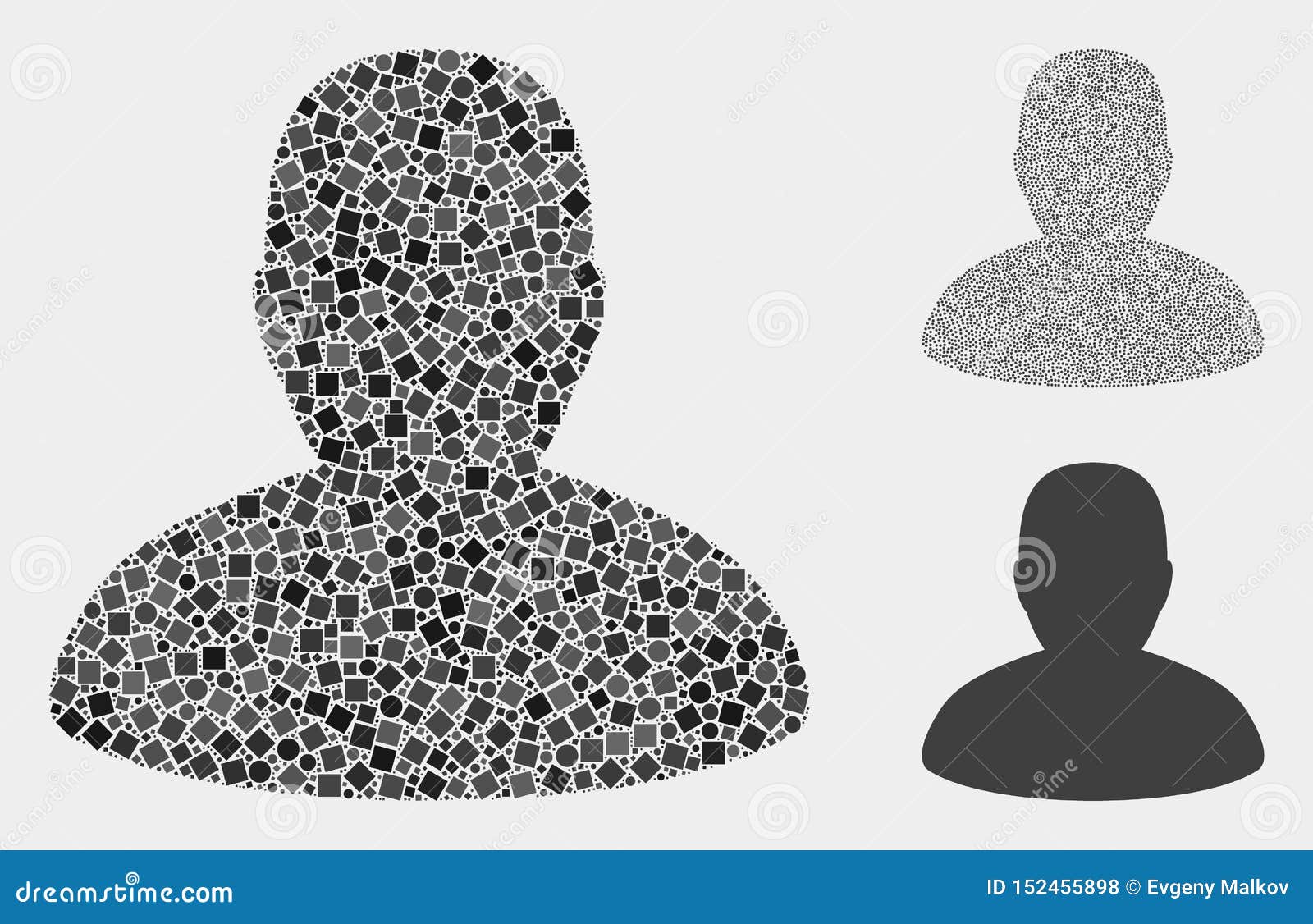 Man Icon Collages of Squares and Circles Stock Vector - Illustration of ...