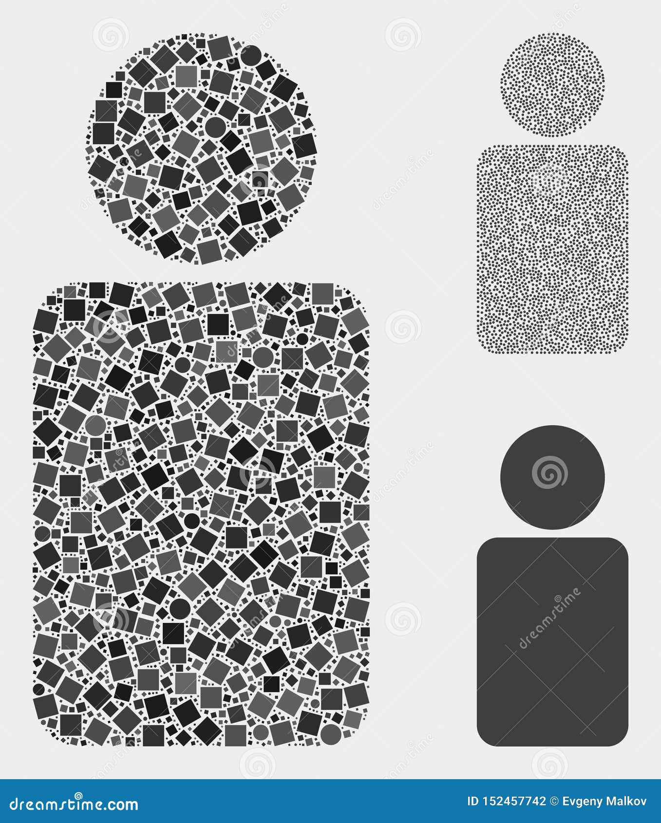 Man Icon Mosaics of Squares and Circles Stock Vector - Illustration of ...