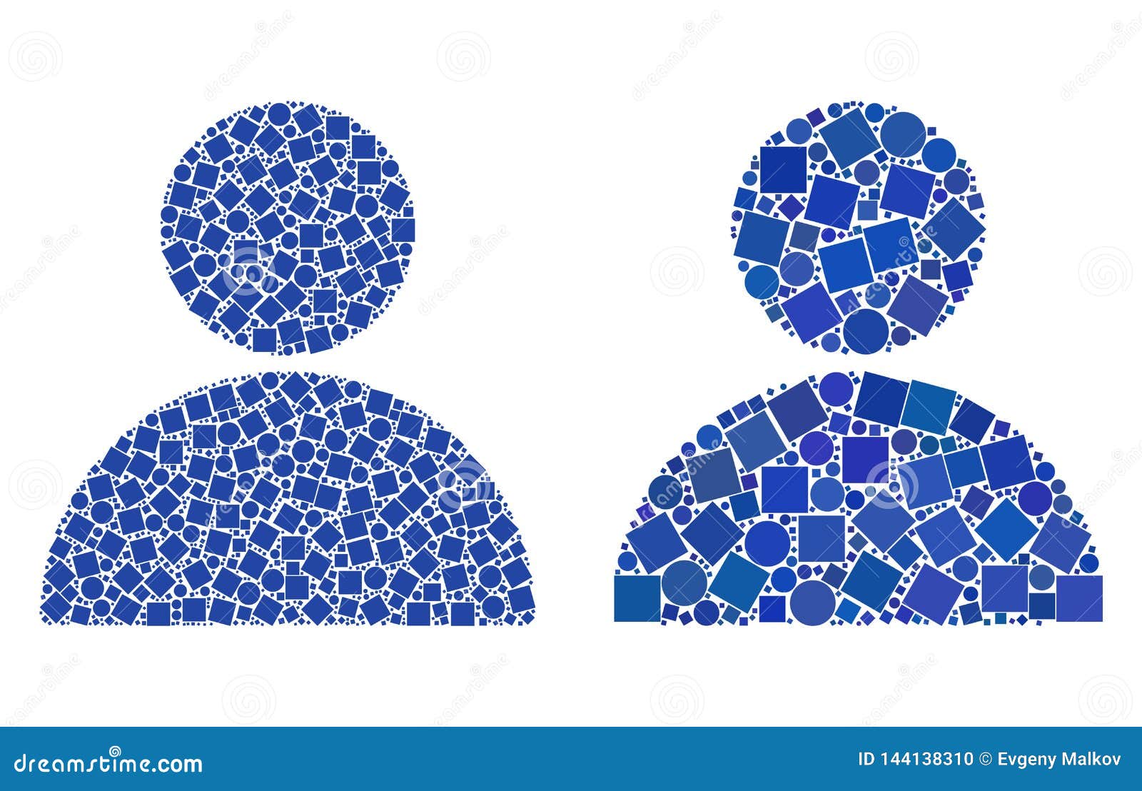 Man Profile Icon Collages of Squares and Circles Stock Vector ...