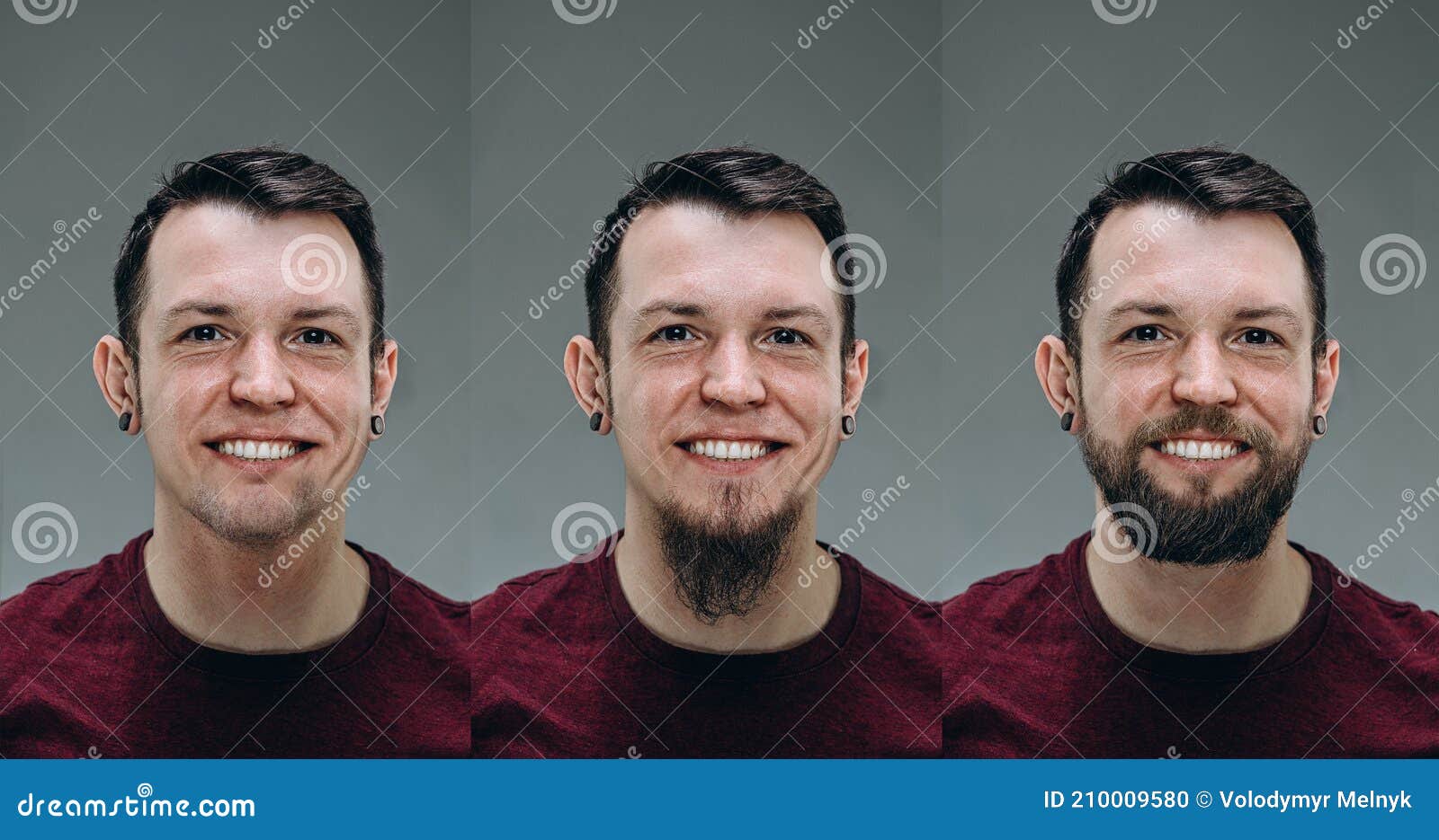 Collage of Man before and after Visiting Barbershop, Delighted Client ...