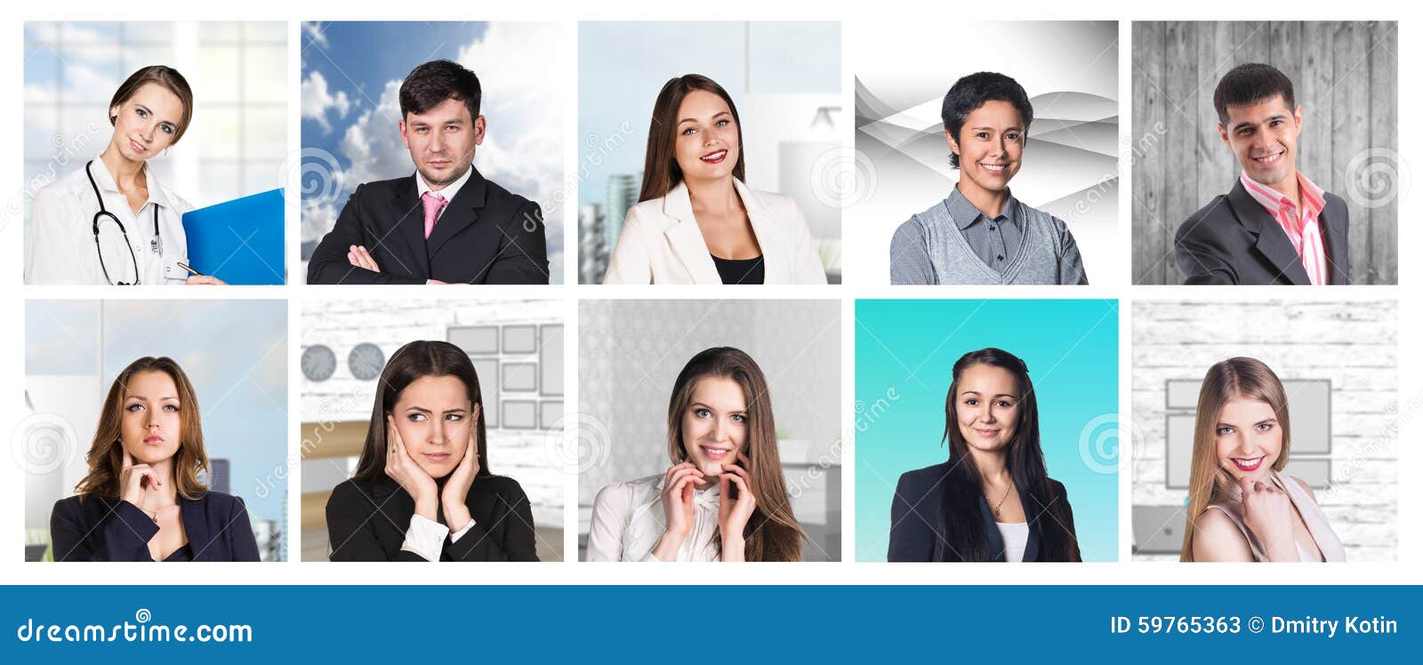 Collage of Many Different Human Professions Stock Image - Image of ...