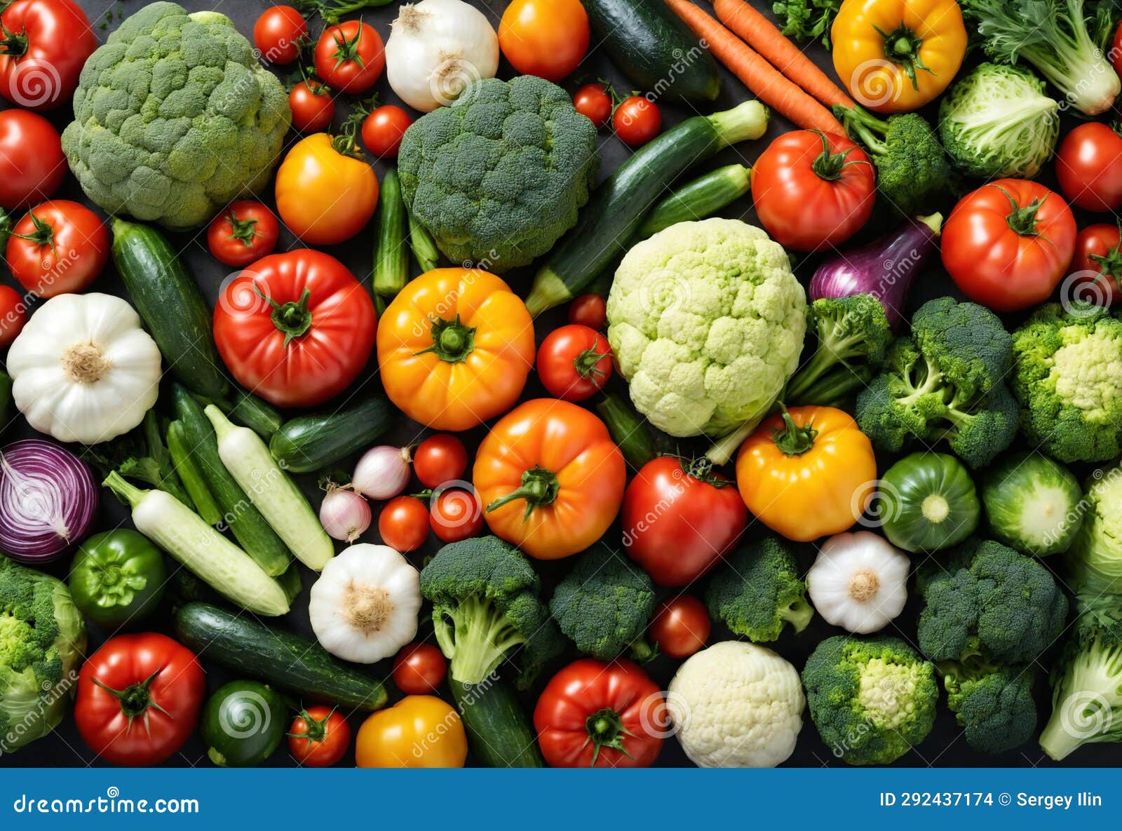 Collage of Many Different Vegetables. Generative AI Stock Illustration ...