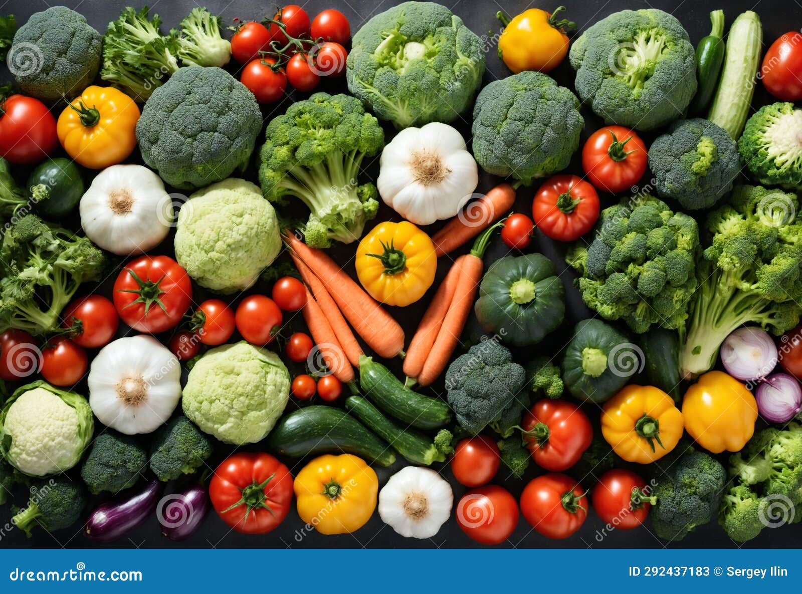 Collage of Many Different Vegetables. Generative AI Stock Illustration ...