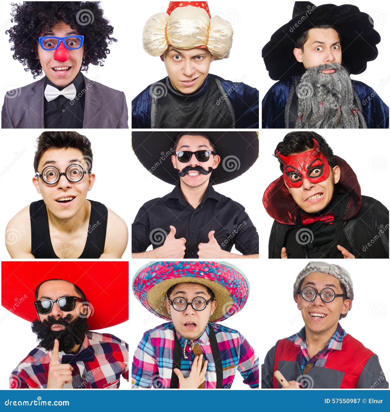 The Collage of Many Faces from Same Model Stock Image - Image of ...